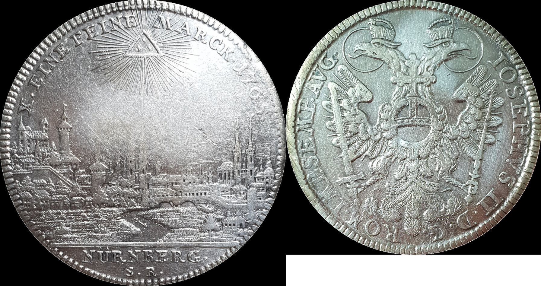 1 Thaler 1765 Nurnberg Silver City View Coin Germany Cleaned Taler Rare | MA-Shops