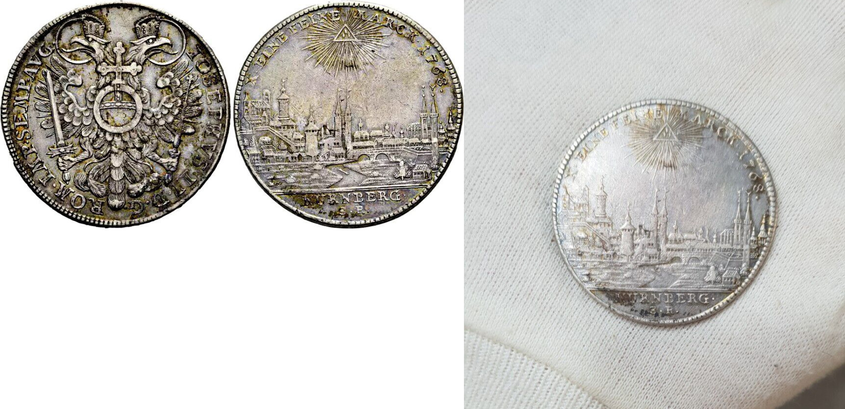 1 Thaler 1768 Nurnberg Aunc Silver City View Coin Germany Taler Rare ...