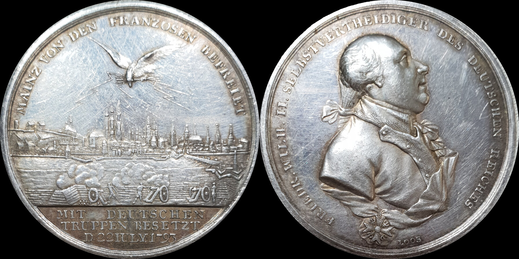 Medal 1793 Mainz Unc Silver City View Liberation of Mainz Germany ...