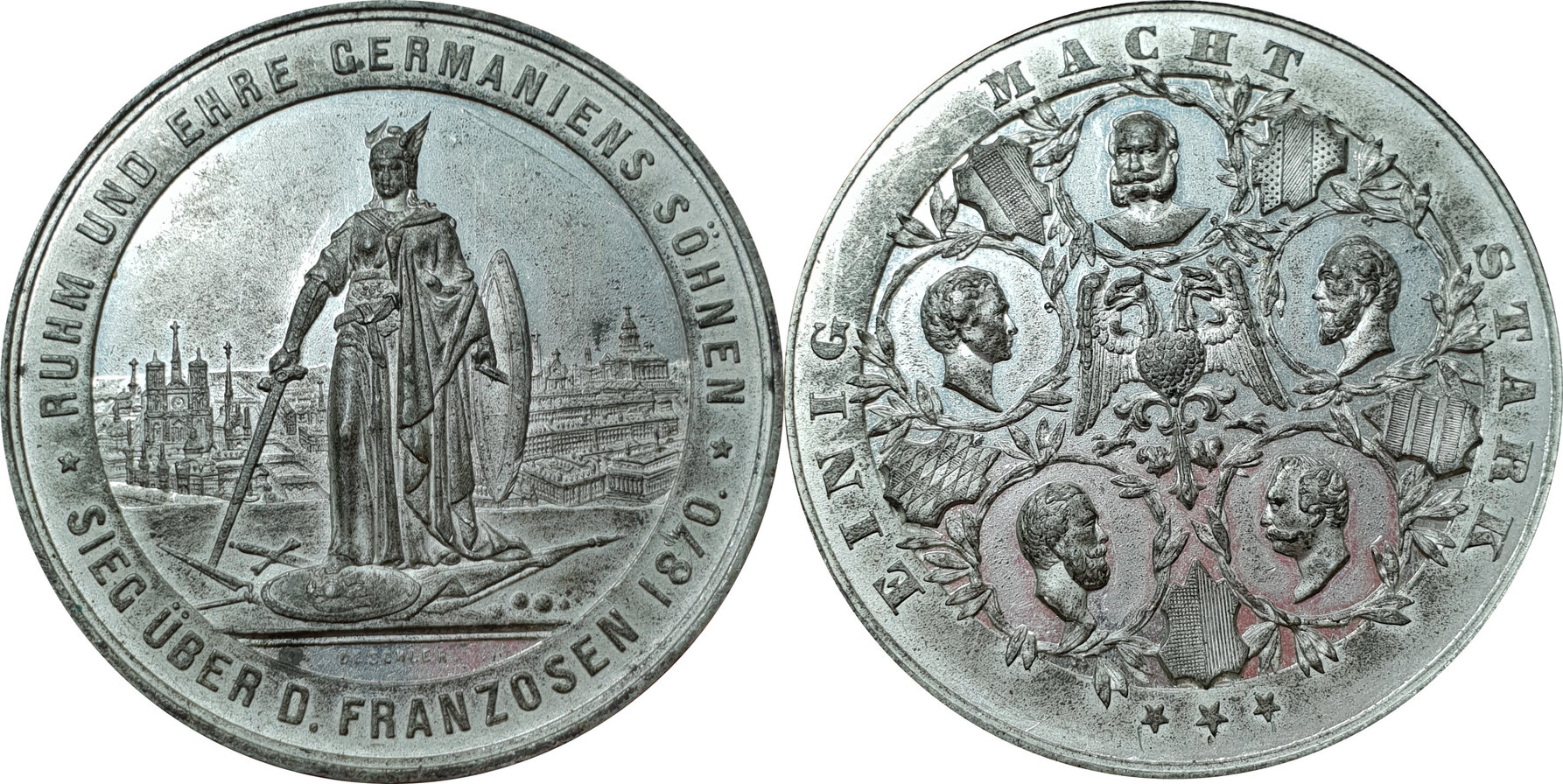 Medal 1870 Prussia Unc Paris City View WM Germany Victory Over France ...