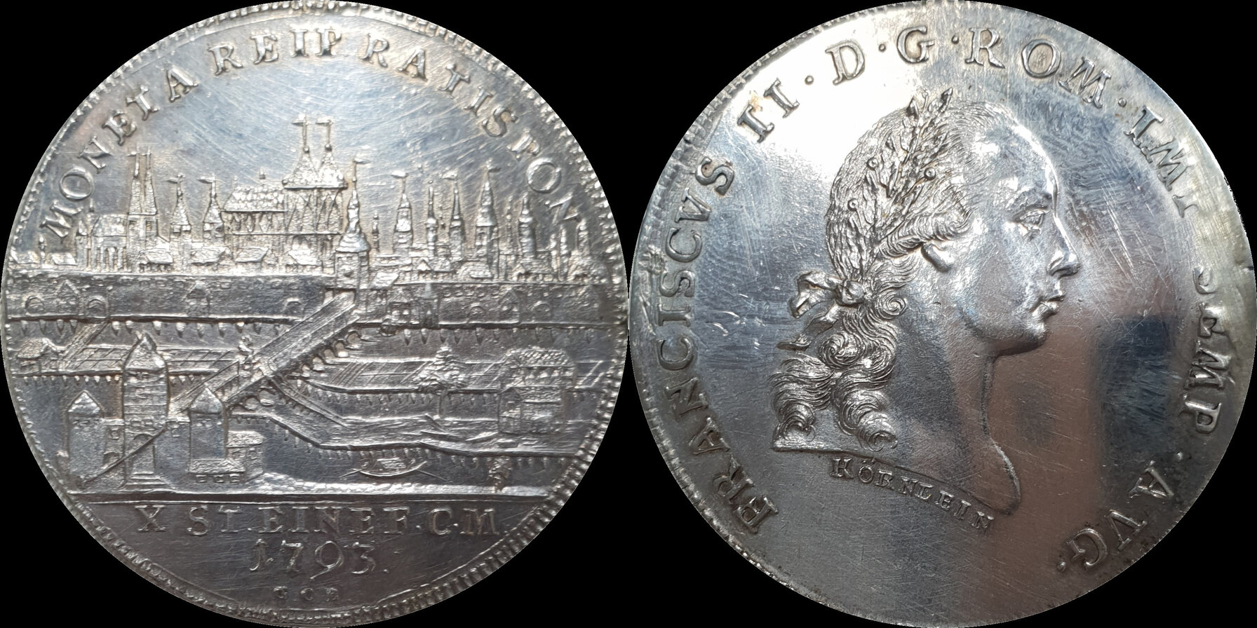 1 Thaler 1793 Regensburg Silver City View Coin Germany Very Rare Type | MA-Shops