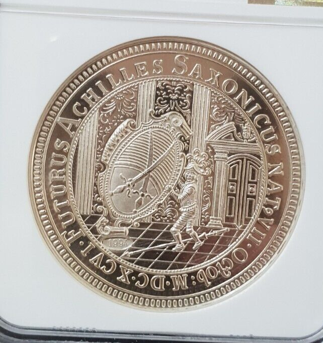 Taler NGC Dresden 1696 1994 PF69 UC Silver City View Official Restrike ...
