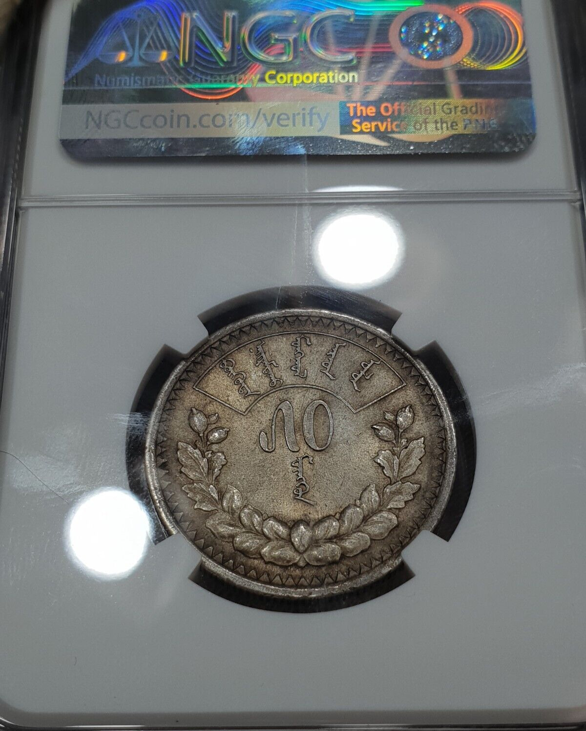 1925 NGC Mongolia 50 Mongo MS-62 Silver Unc Coin China Rare Golden Patina | MA-Shops