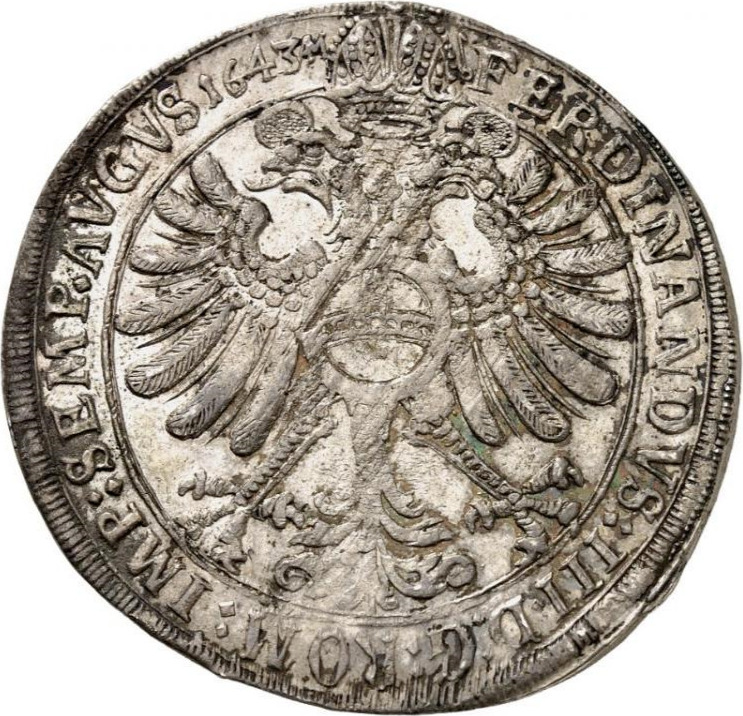 1 Thaler 1643 Frankfurt Silver Aunc Taler Coin Germany German State ...