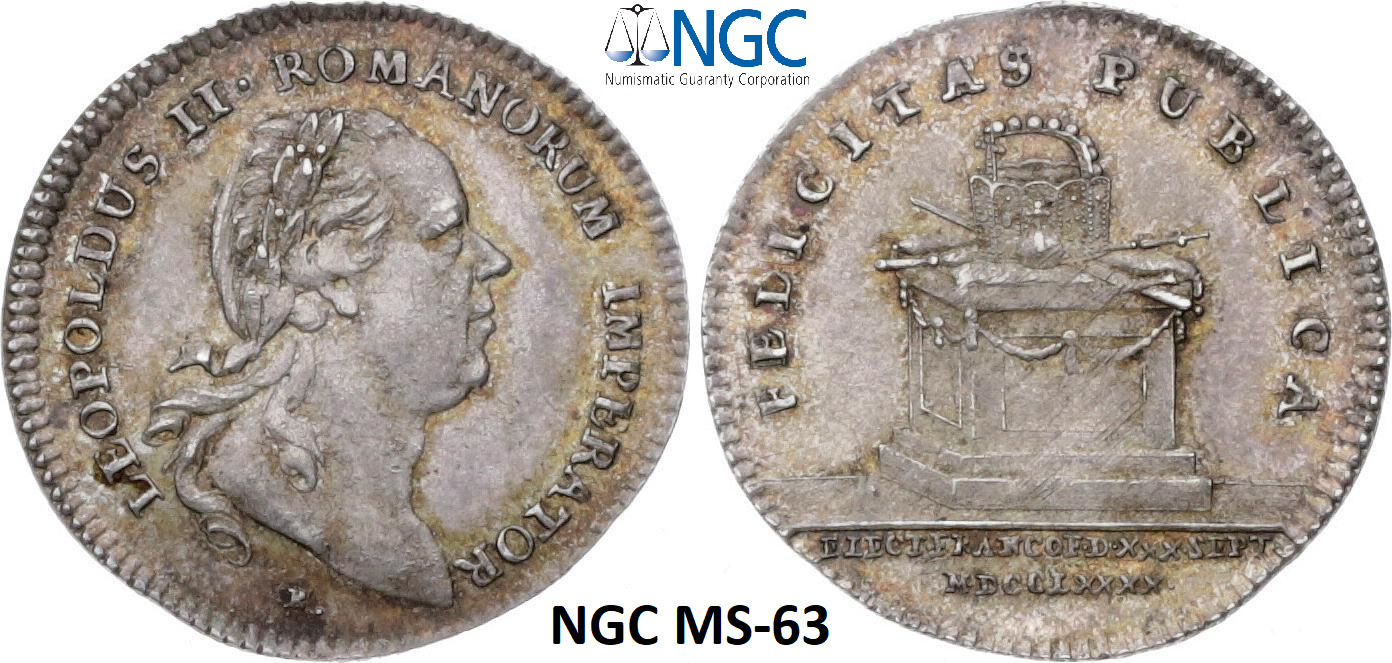 Ducat 1790 NGC Frankfurt MS-63 Silver Coronation Pattern Coin Germany ...