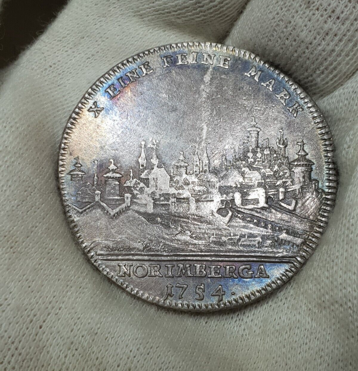1 Thaler 1754 Nurnberg GGL Silver City View Coin Germany Taler Rare Some Colors | MA-Shops