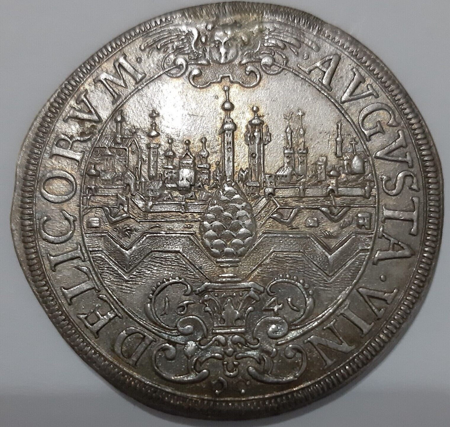 1 Thaler 1641 Augsburg UNC-Details Silver City View Coin Germany Taler Rare | MA-Shops