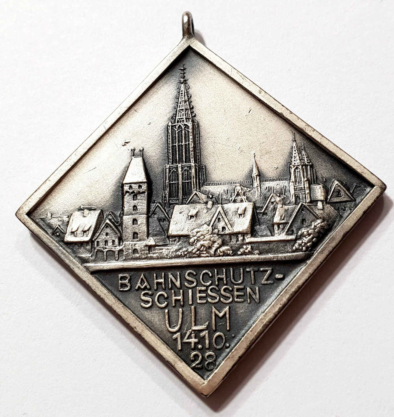 Medal 1928 Ulm Shooting Unc City View Rare Klippe Germany German State ...