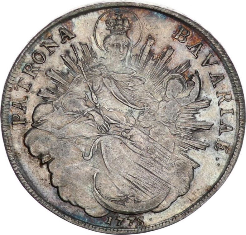 1 Thaler 1775 Bavaria Aunc Silver Coin Madonna and Child Germany | MA-Shops