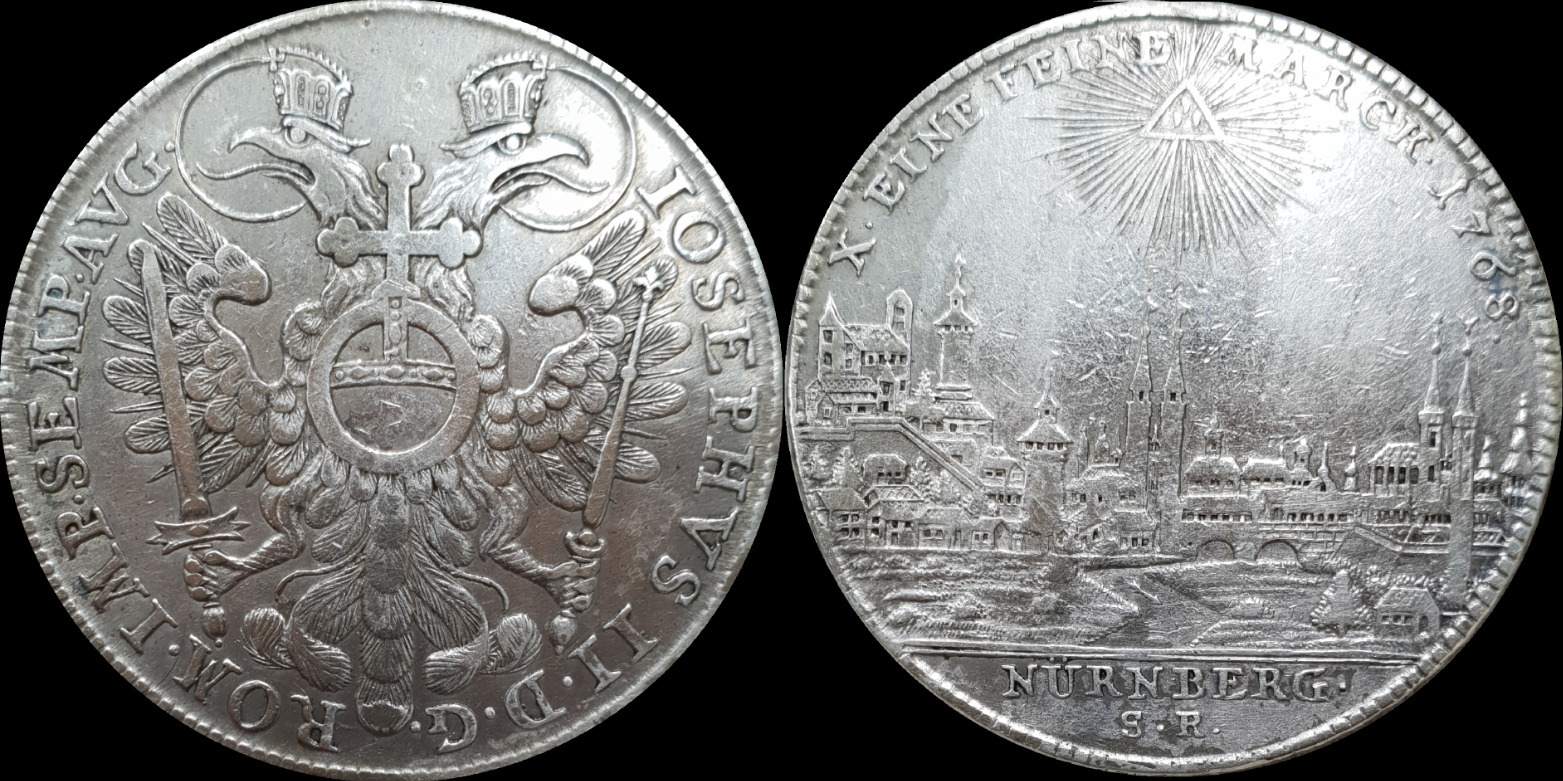 1 Thaler 1765 Nurnberg Silver City View Coin Germany Taler German State ...