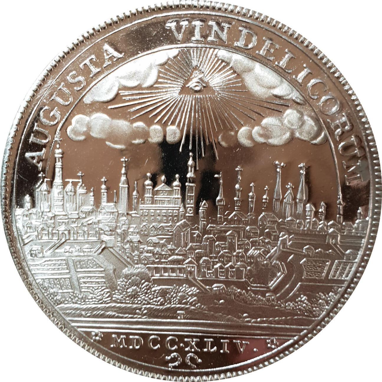 Taler NGC Augsburg 1744 1977 PF65 UC Cameo Silver City View Official ...