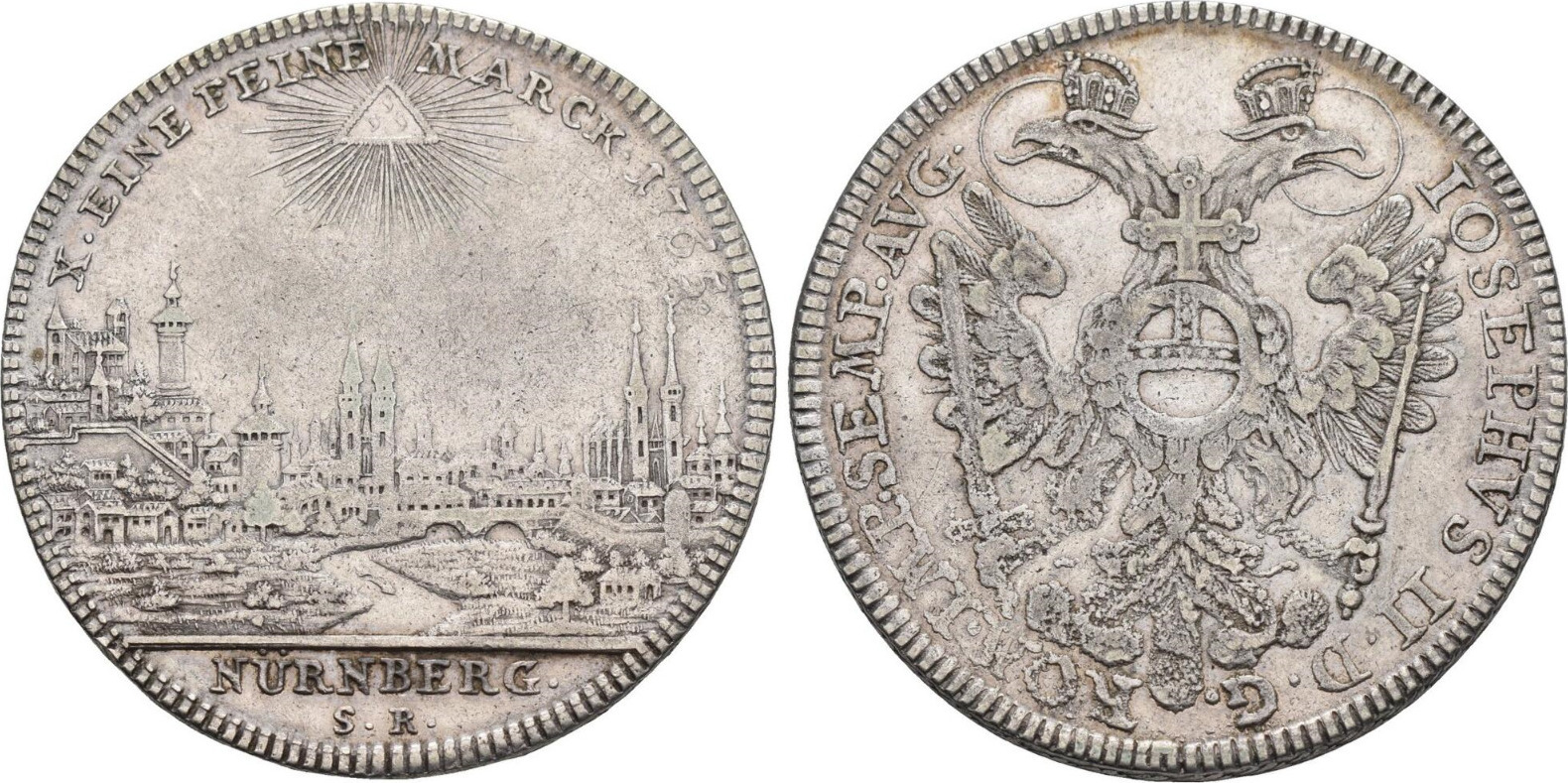 1 Thaler 1765 Nurnberg Silver City View Coin Germany Taler German State | MA-Shops