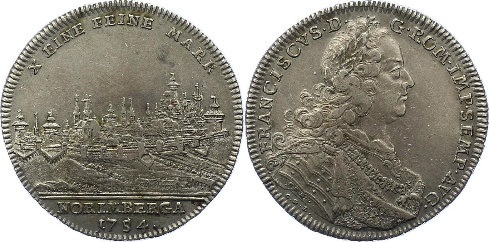 1 Thaler 1754 Nurnberg GGL Aunc Silver City View Coin Germany Taler Rare | MA-Shops