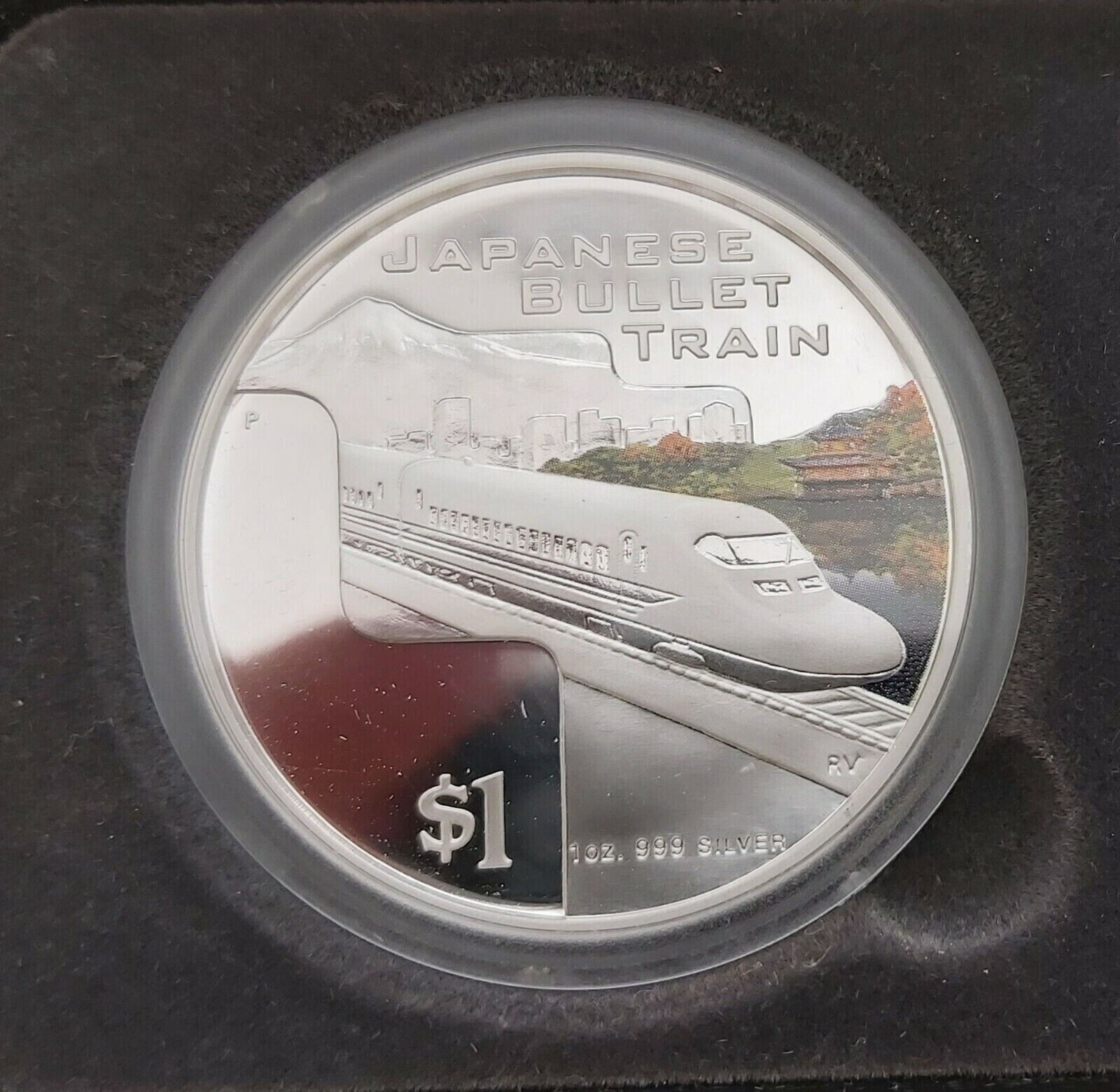 COOK ISLANDS SILVER 5 X 1$ COINS SET 2004 YEAR BOX COA RAIL JOURNES ...