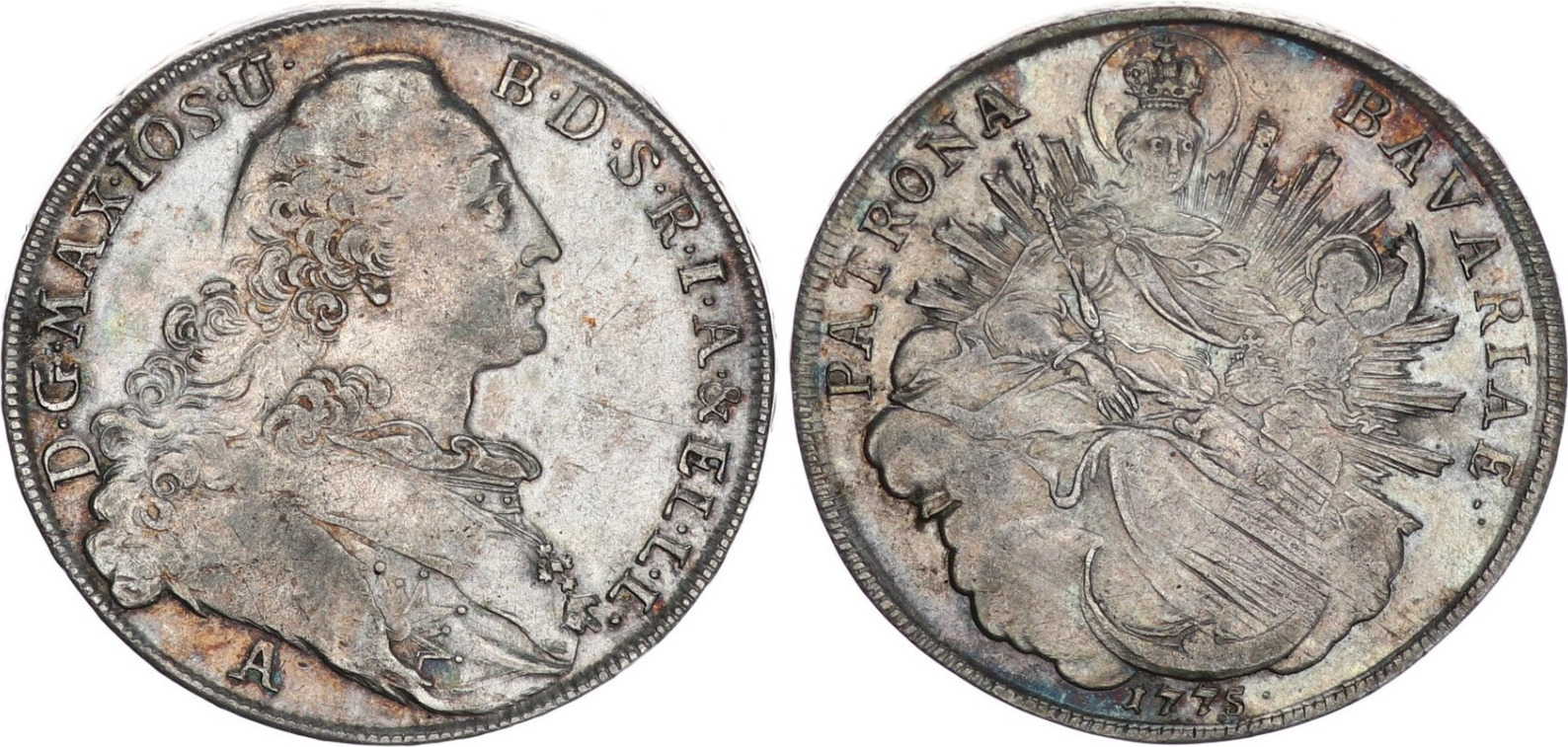 1 Thaler 1775 Bavaria Aunc Silver Coin Madonna and Child Germany | MA-Shops
