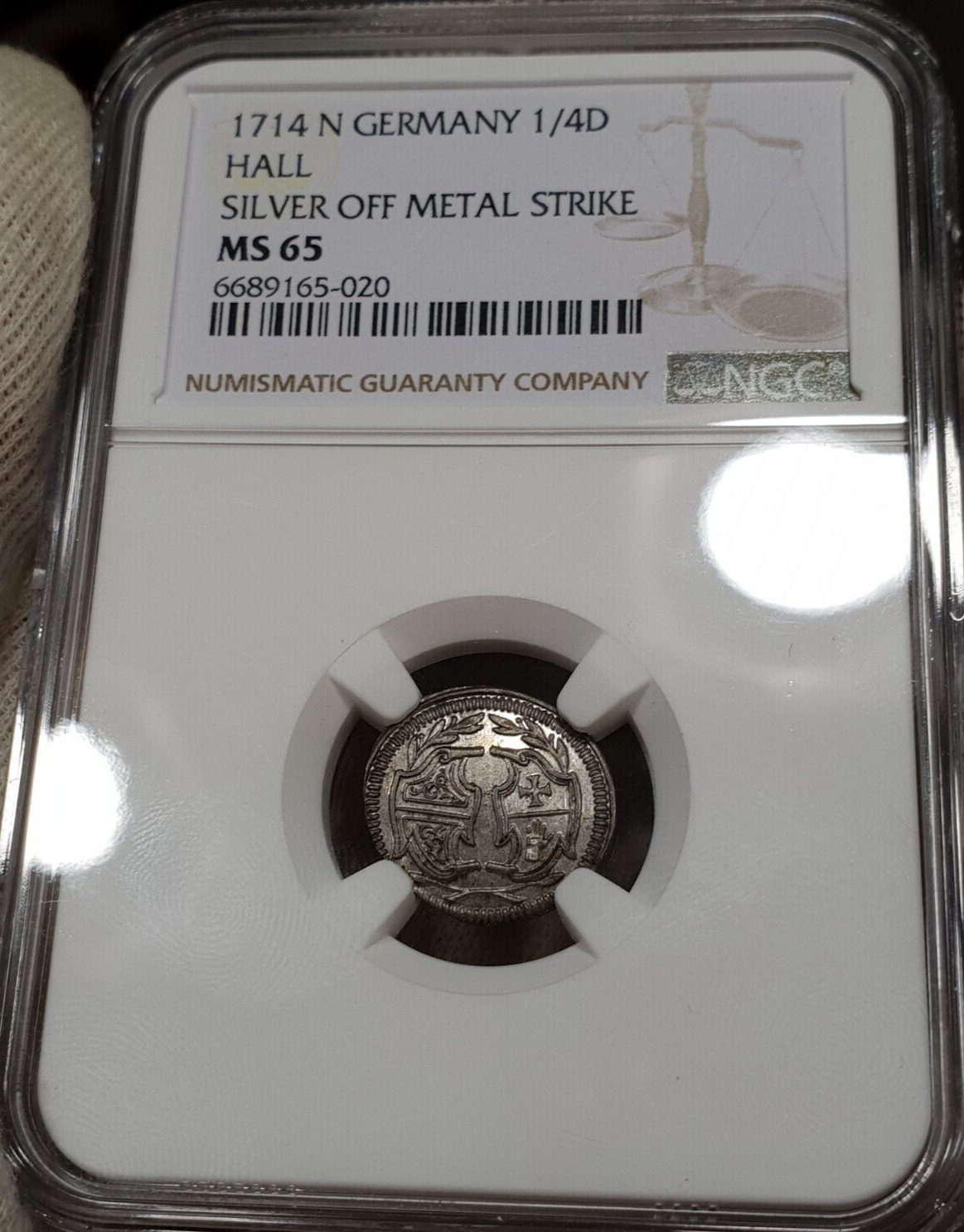 65 1/4 Ducat 1714 NGC Hall Unc MS- Pattern Silver Coin Germany German ...