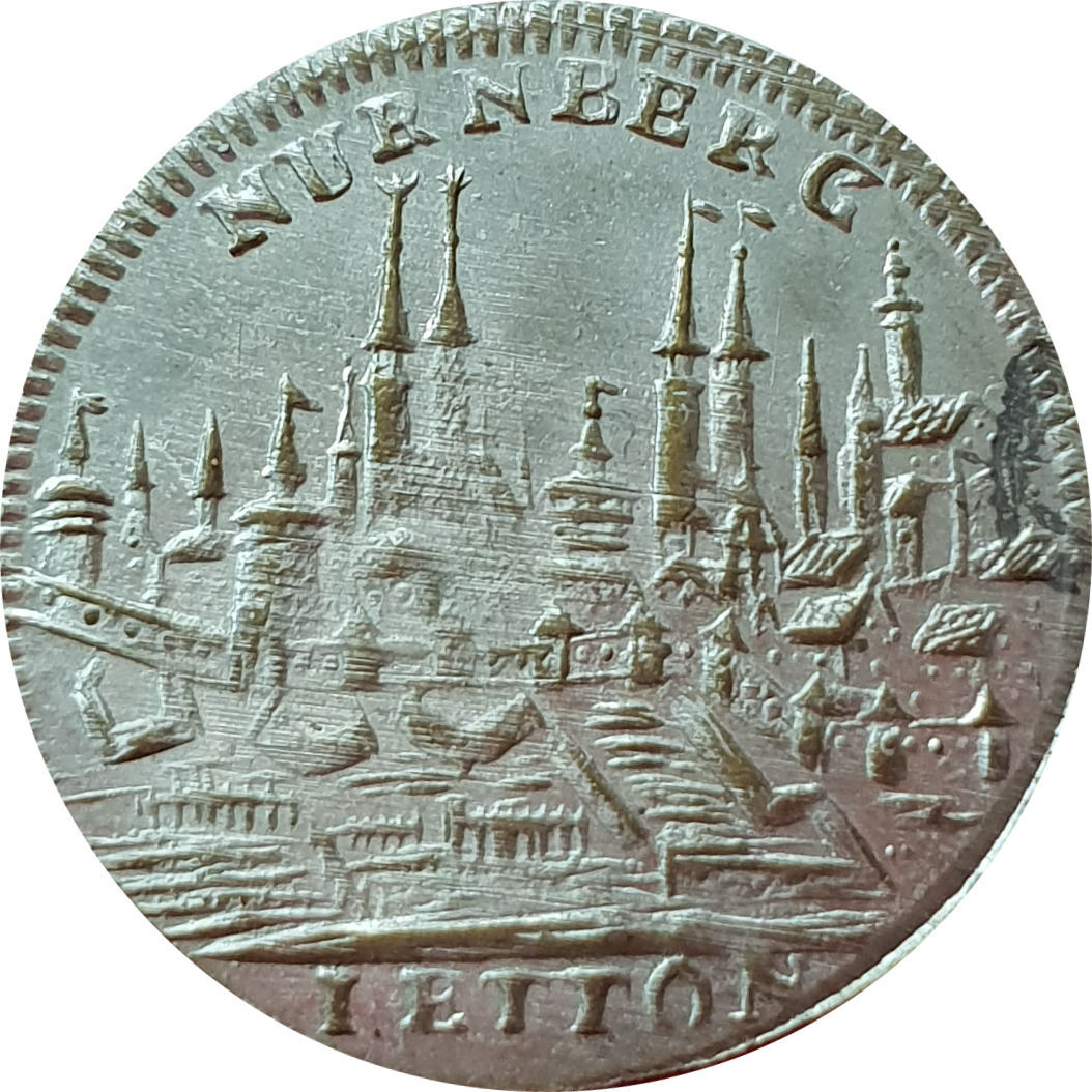 Medal 1800 Nurnberg Unc ND Silvered City View Jeton Rare Type Lauer unz ...