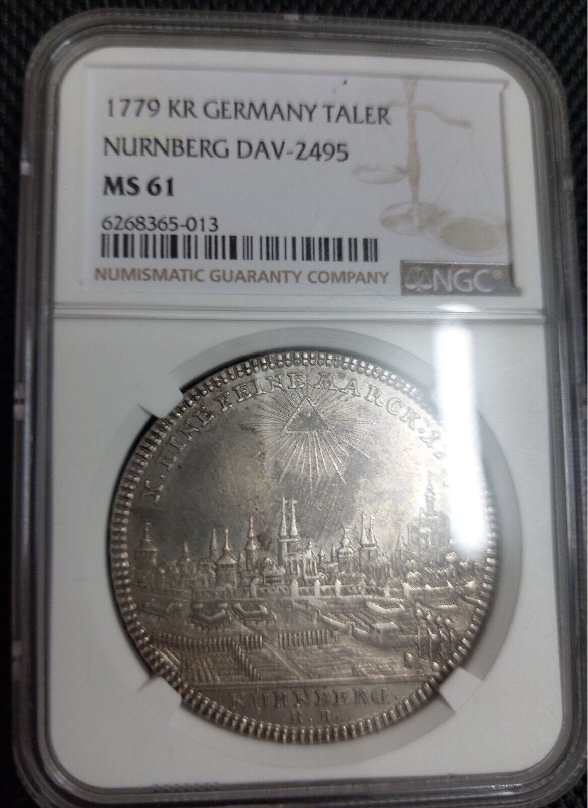 61 1 Thaler 1779 NGC Nurnberg MS Silver City View Coin Germany Rare Type | MA-Shops
