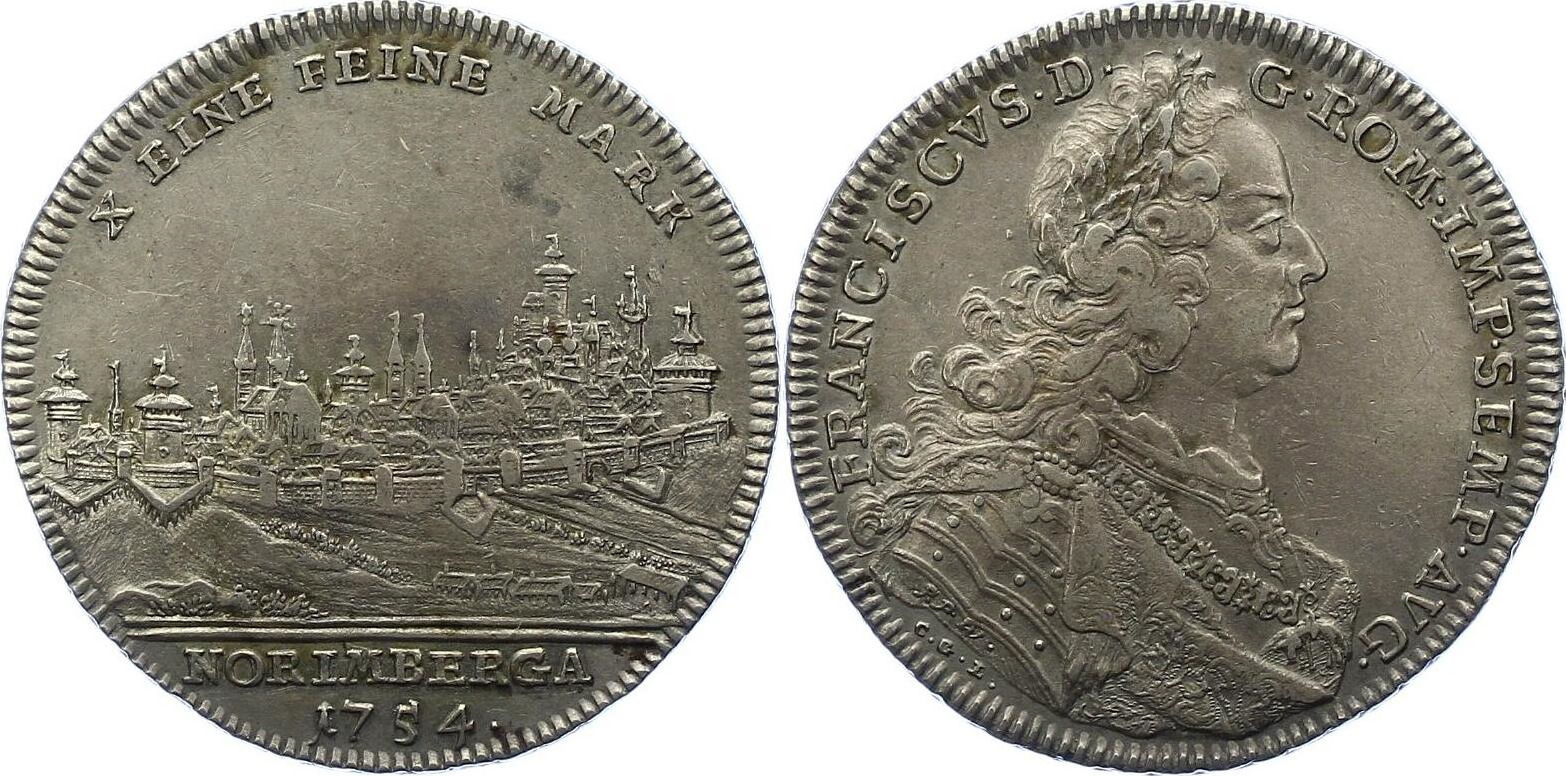 1 Thaler 1754 Nurnberg GGL Aunc Silver City View Coin Germany Taler Rare | MA-Shops
