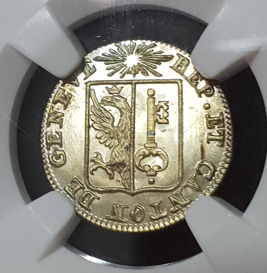 1 Sol 1833 NGC Switzerland Geneva MS 65 Coin Unc Silver Full Luster ...
