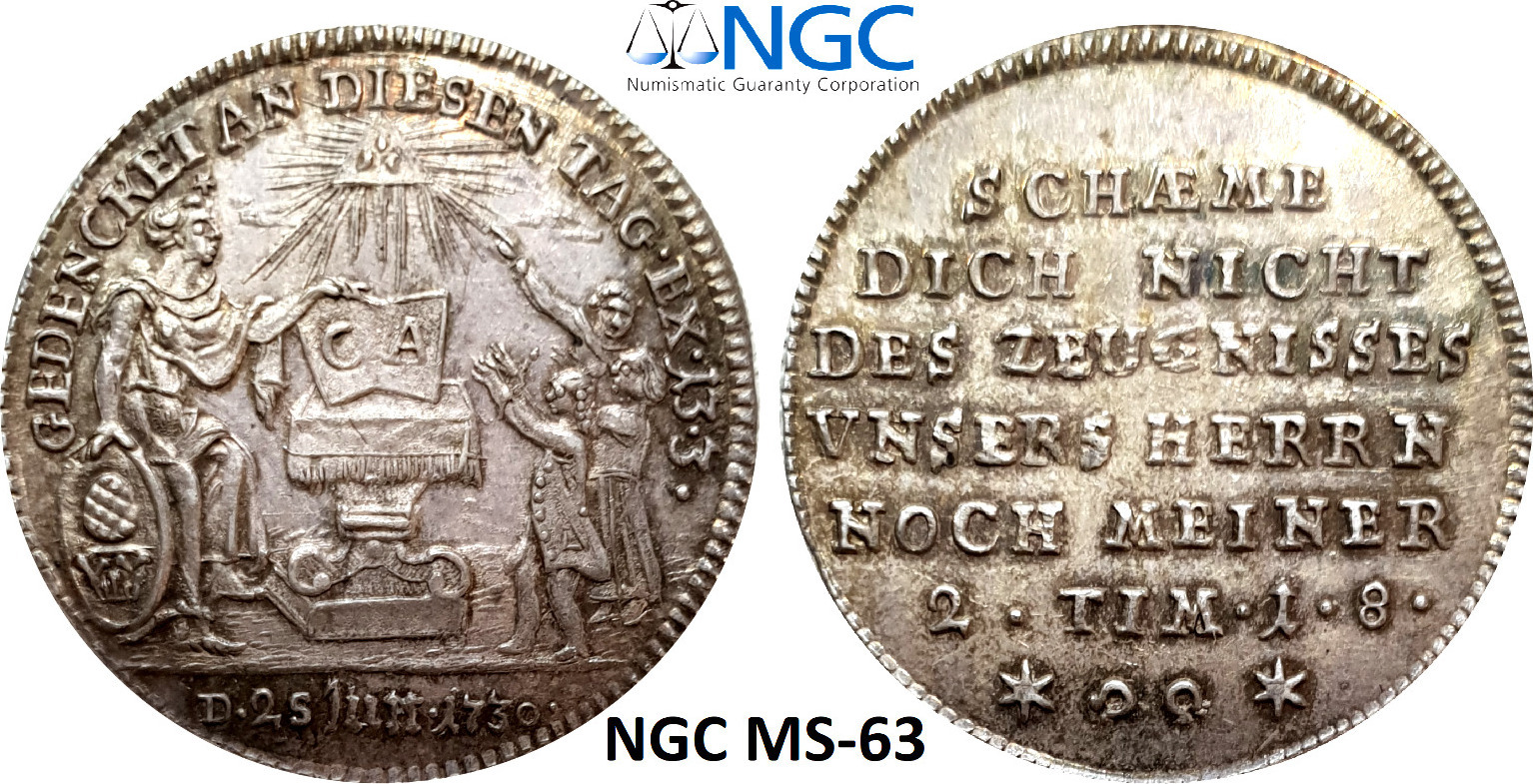 Ducat 1730 NGC Augsburg MS-62 Silver Reform Pattern Coin Germany Rare ...