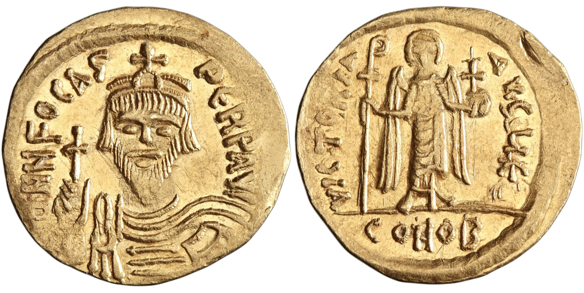 Byzantine solidus 607-610 CE Phocas, Constantinople mint AU | MA-Shops