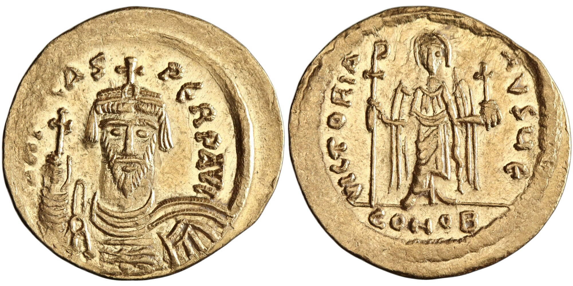 Byzantine solidus 607-610 CE Phocas, Constantinople mint AU | MA-Shops