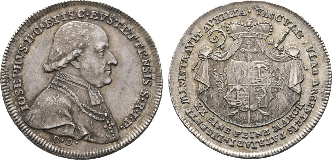 Eichstätt, Bistum 1/2 Taler 1796 München Joseph Graf von Stubenberg ...