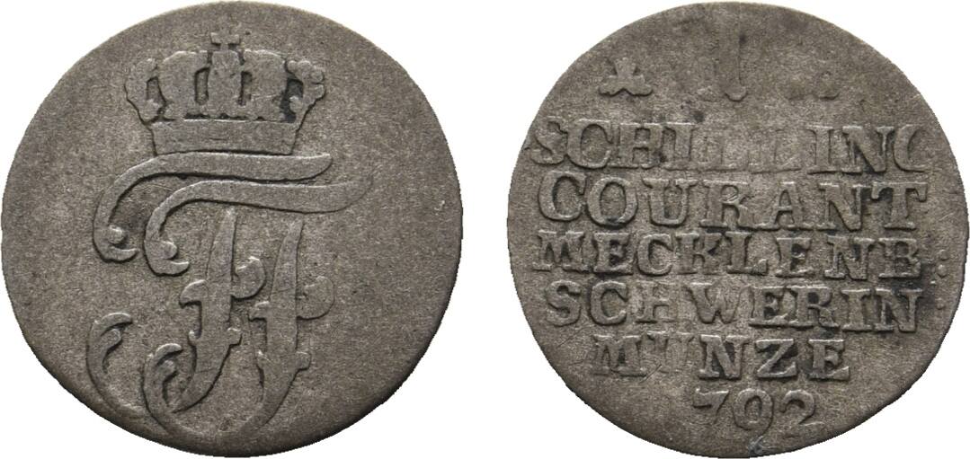 Mecklenburg-Schwerin Schilling 1792 Friedrich Franz I. 1785-1837 Knapp sehr schön | MA-Shops