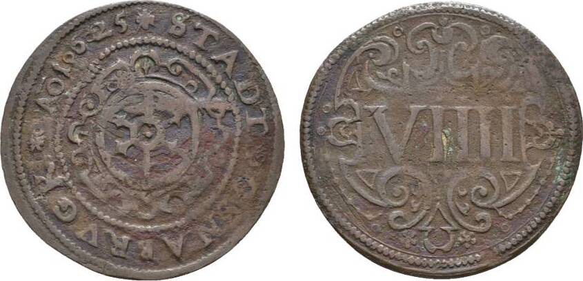 Osnabrück, Stadt Cu 9 Pfennig 1625 Kl. Prägeschwäche, sehr schön | MA-Shops