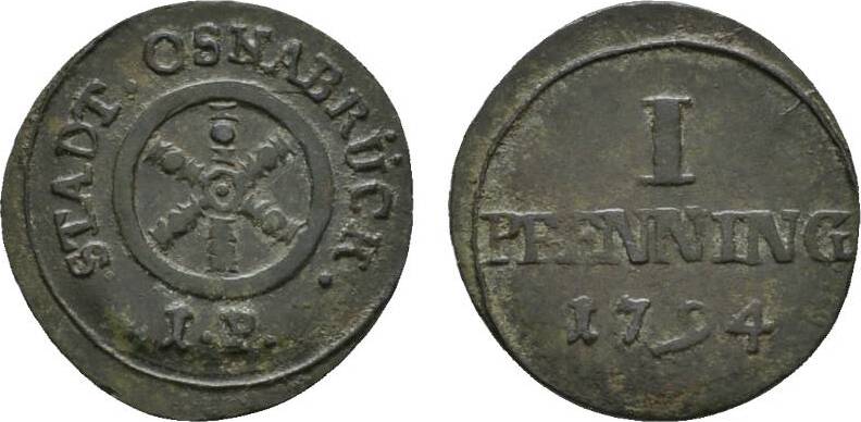 Osnabrück, Stadt Cu Pfennig 1794 Selten. Sehr schön | MA-Shops