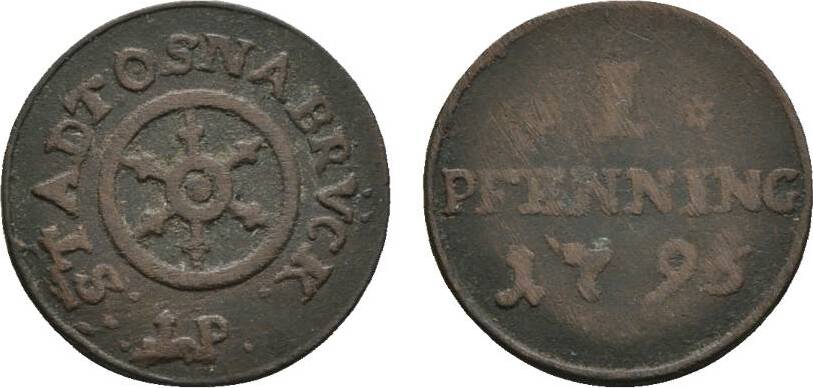 Osnabrück, Stadt Cu Pfennig 1795 Sehr schön / fast sehr schön | MA-Shops