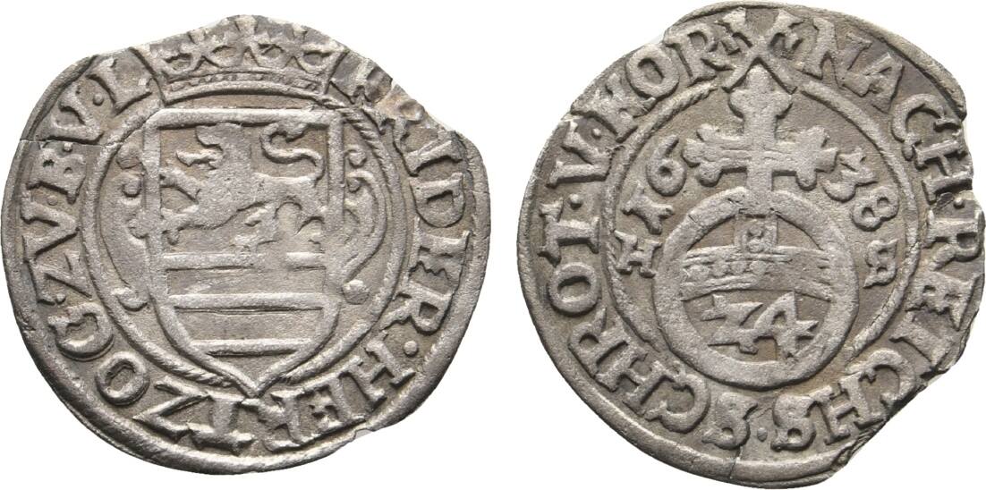 Braunschweig-Lüneburg-Celle 1/24 Taler 1638 HS Zellerfeld Friedrich von Celle 1636-1648 Äußerst ...