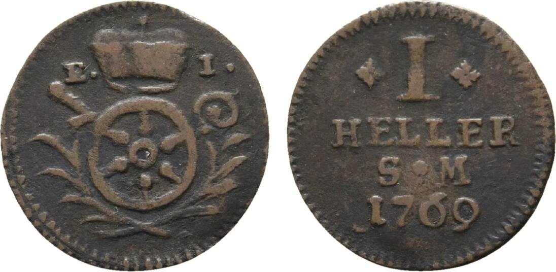 Mainz, Erzbistum Cu Heller 1769 Erfurt Emmerich Joseph von Breitbach ...