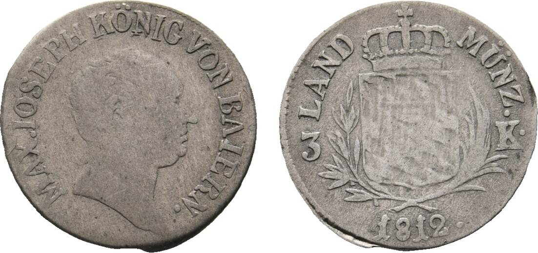 Bayern 3 Kreuzer 1811 Maximilian I. Joseph 1806-1825 Schön | MA-Shops