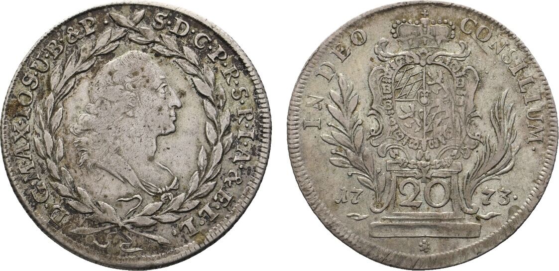 Bayern 20 Kreuzer 1773 München Maximilian III. Joseph 1745-1777 Selten ...