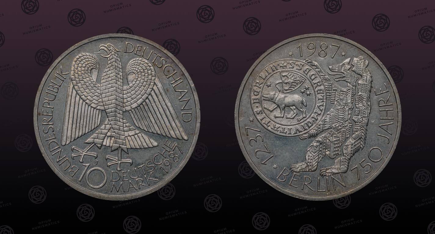 GERMANY, KM# 166, Silver, 10 Mark, 1987J, Mint Strike, 750th ...
