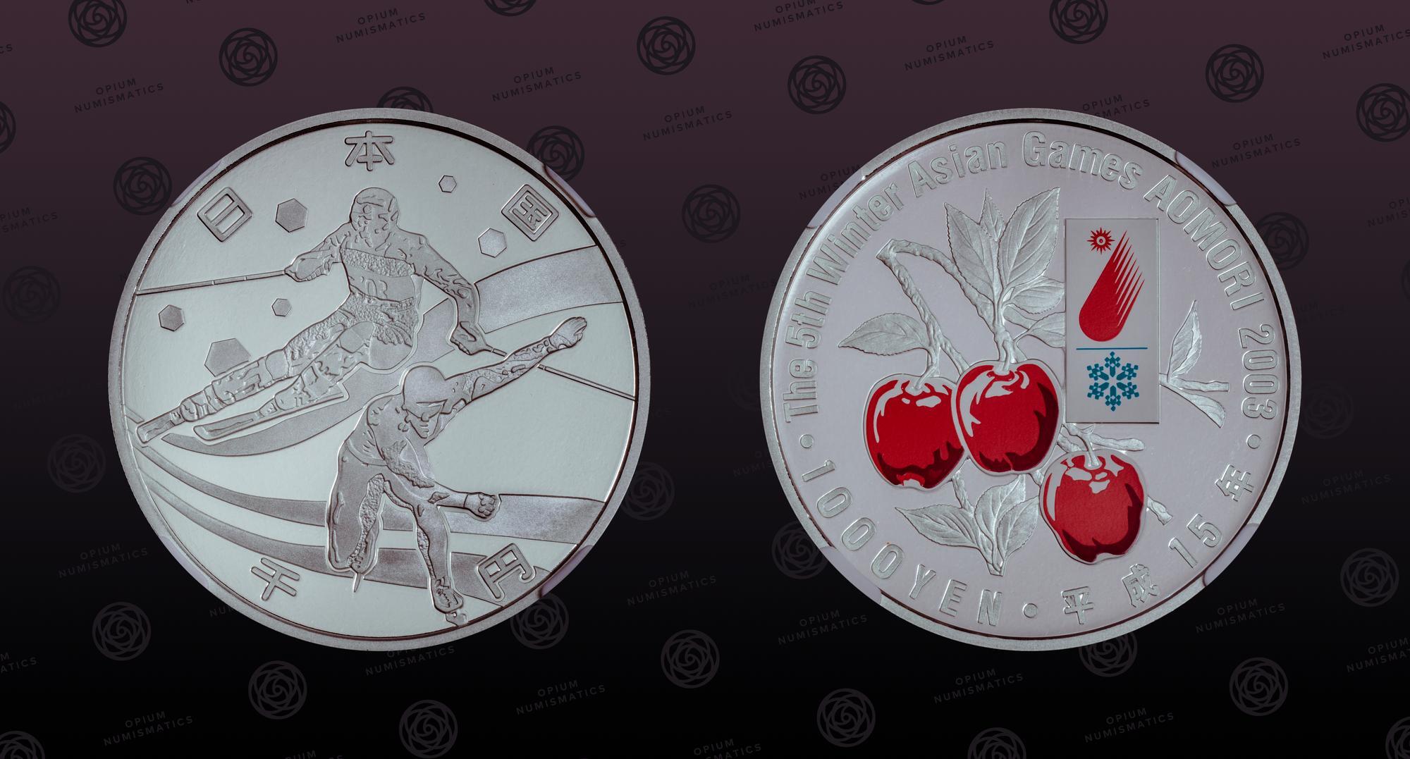 JAPAN, Y# 131, Silver, 1000 Yen, 2003, Proof, 5th Winter Asian Games ...