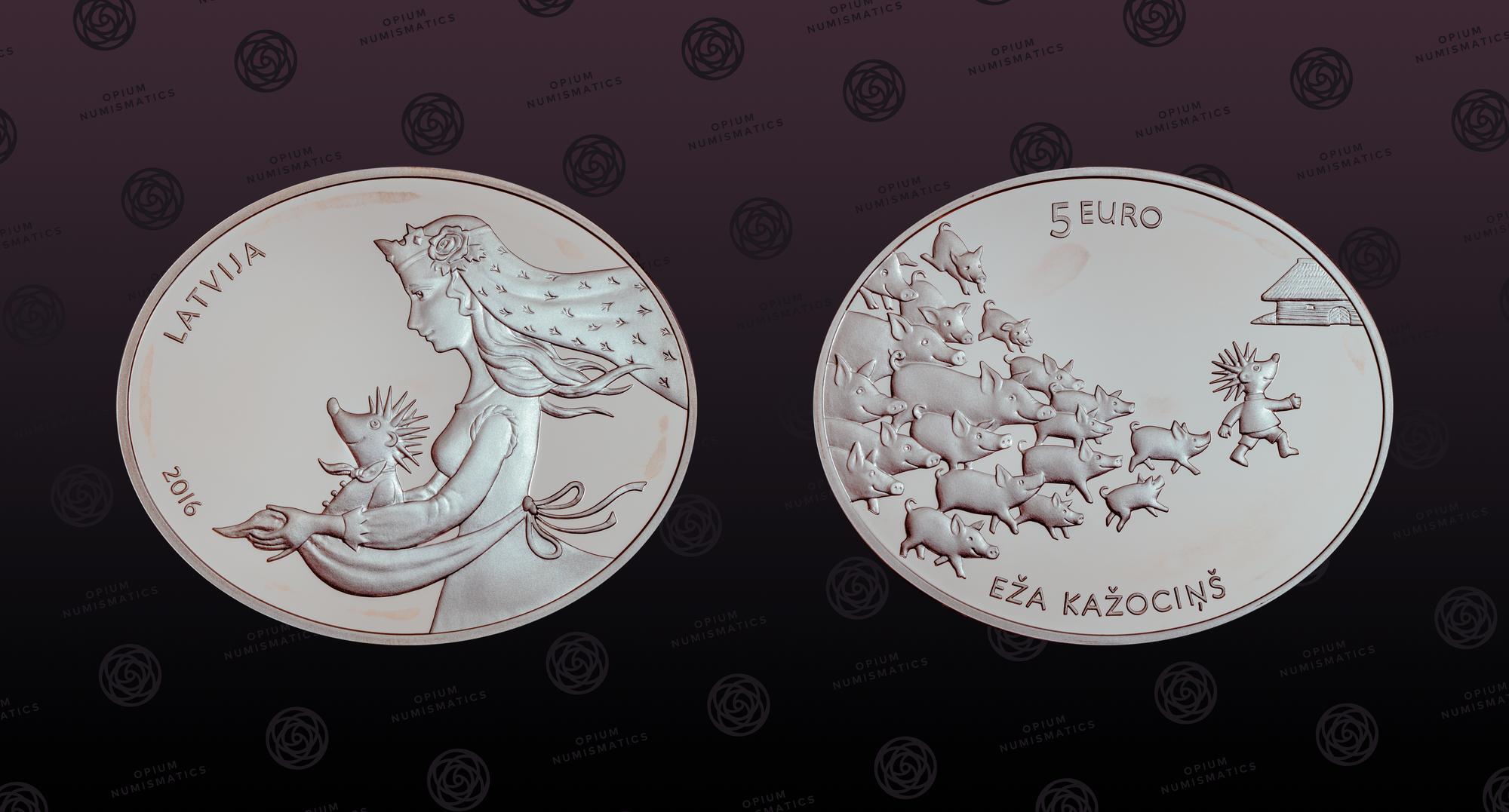 LATVIA, KM# 174, Silver, 5 Euro, 2016, Proof, Latvia Fairy Tales ...