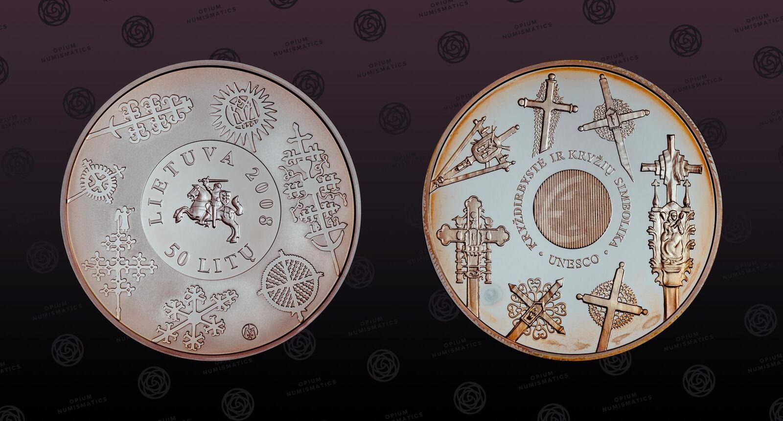 LITHUANIA, KM# 153, Silver, 50 Litu, 2008, Proof, European Cultural ...