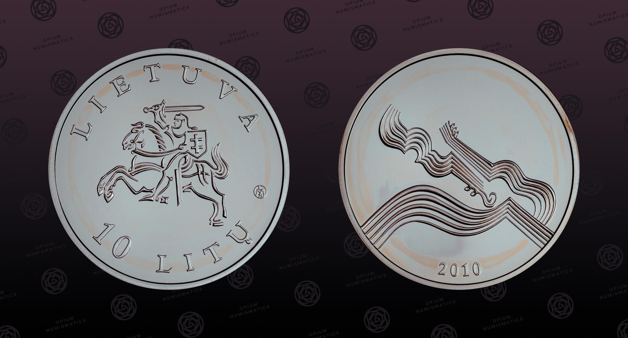 LITHUANIA, KM# 169, Silver, 10 Litu, 2010, Proof, Lithuanian Culture ...