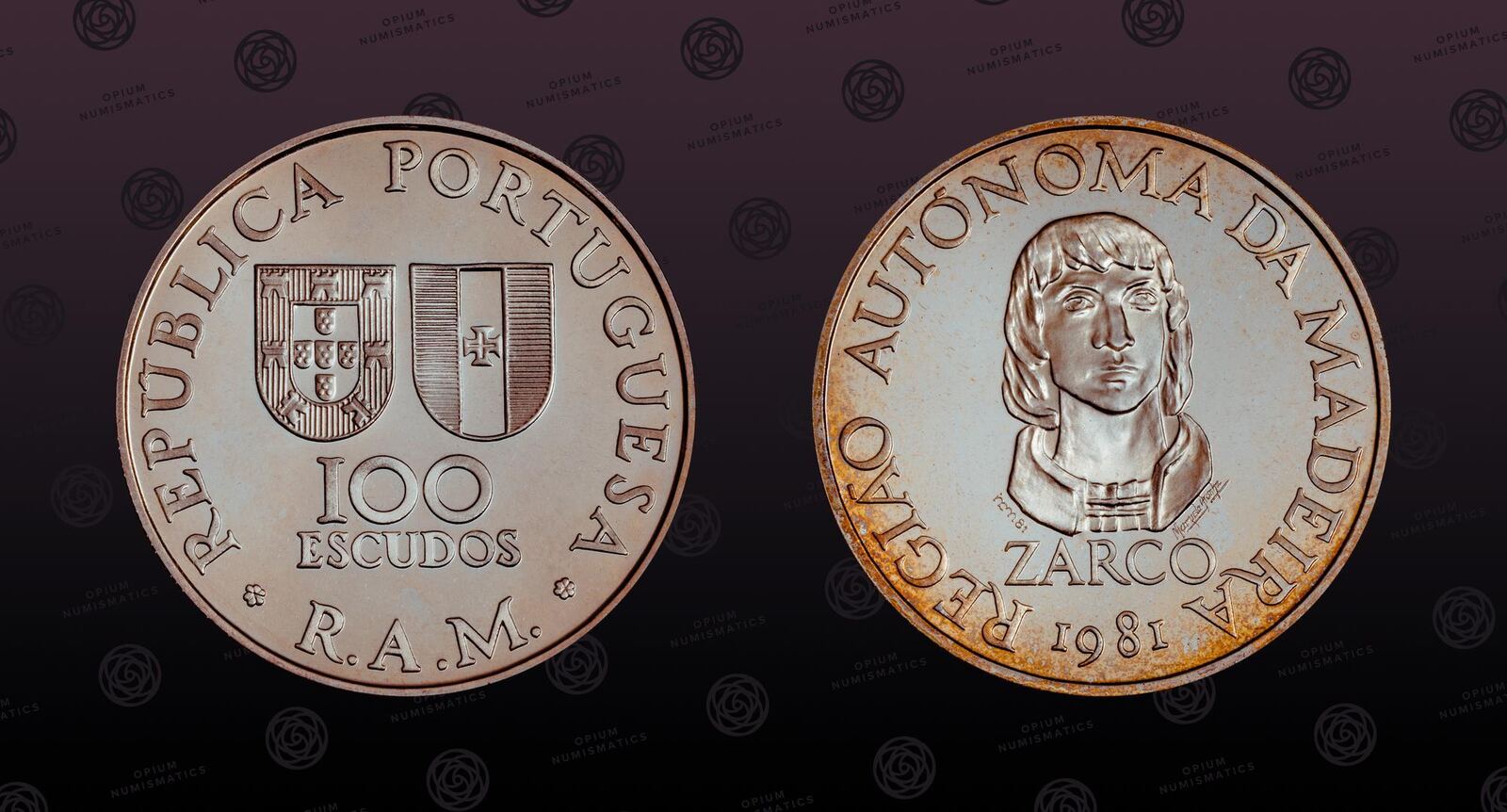 MADEIRA ISLANDS, KM# 5a, Silver, 100 Escudos, 1981, Proof, Autonomy of ...