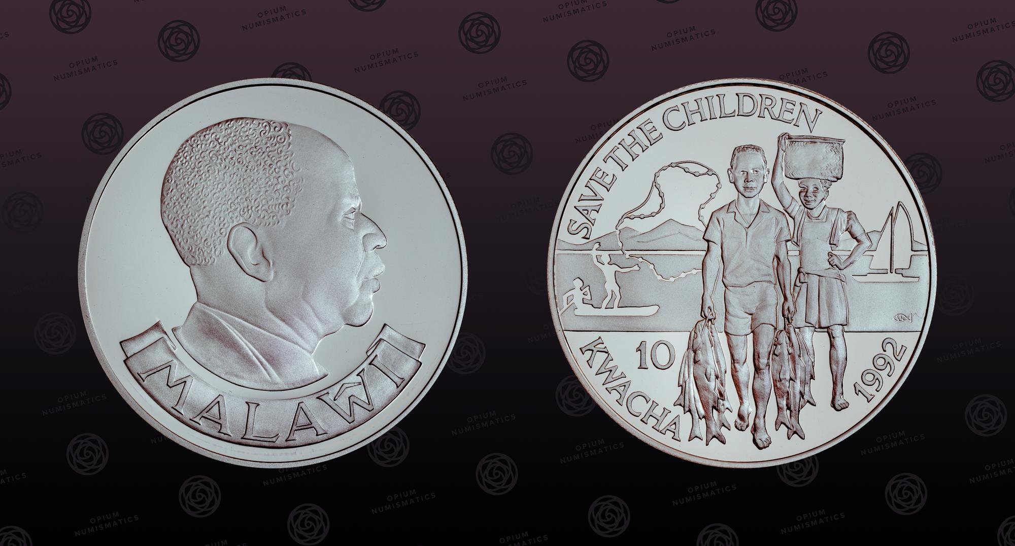 MALAWI, KM# 21, Silver, 10 Kwacha, 1992, Proof, Subject: Save The ...