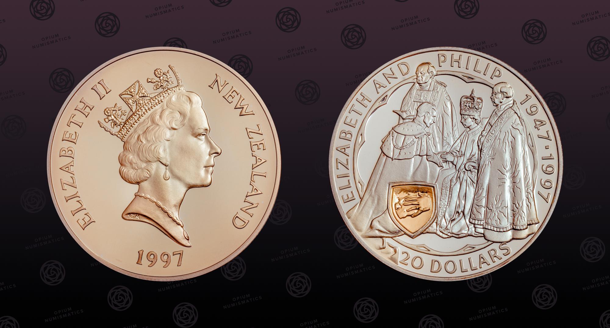NEW ZEALAND KM 108 Silver 20 Dollars 1997 Proof Queen S Golden new-zealand-km-108-silver-20-dollars-1997-proof-queen-s-golden