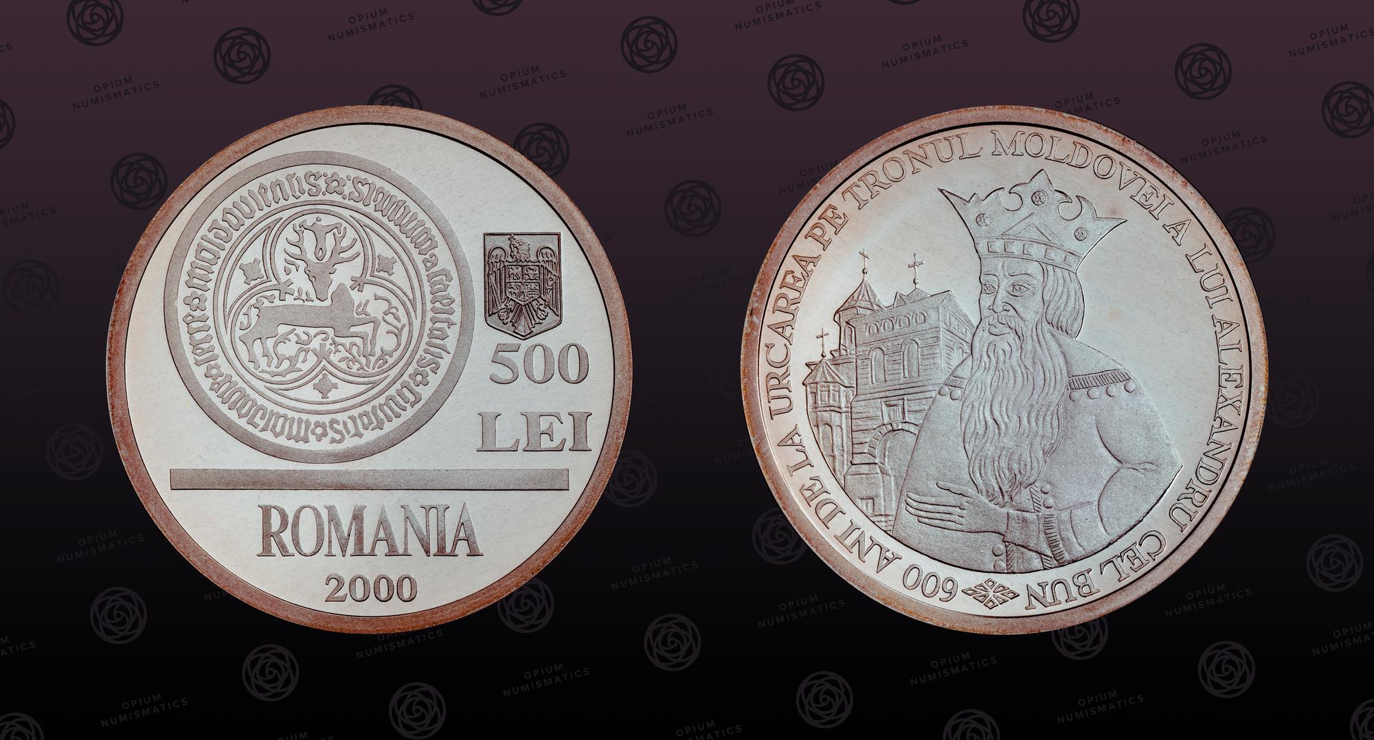 ROMANIA, KM# 154, Silver, 500 Lei, 2000, Proof, Alexander the Good of ...