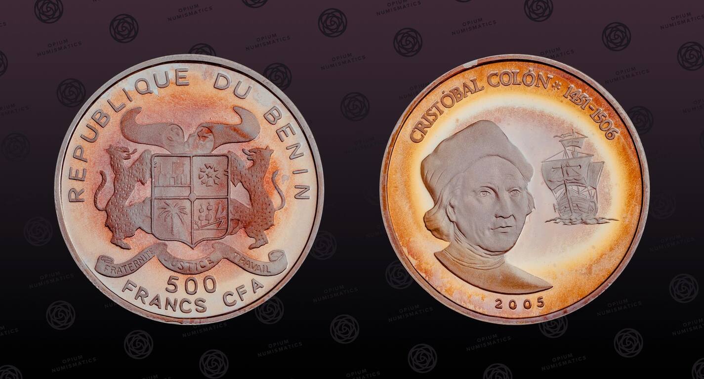 BENIN, Unlisted, Silver, 500 Francs, 2005, Proof, Cristobal Colon (1451 ...