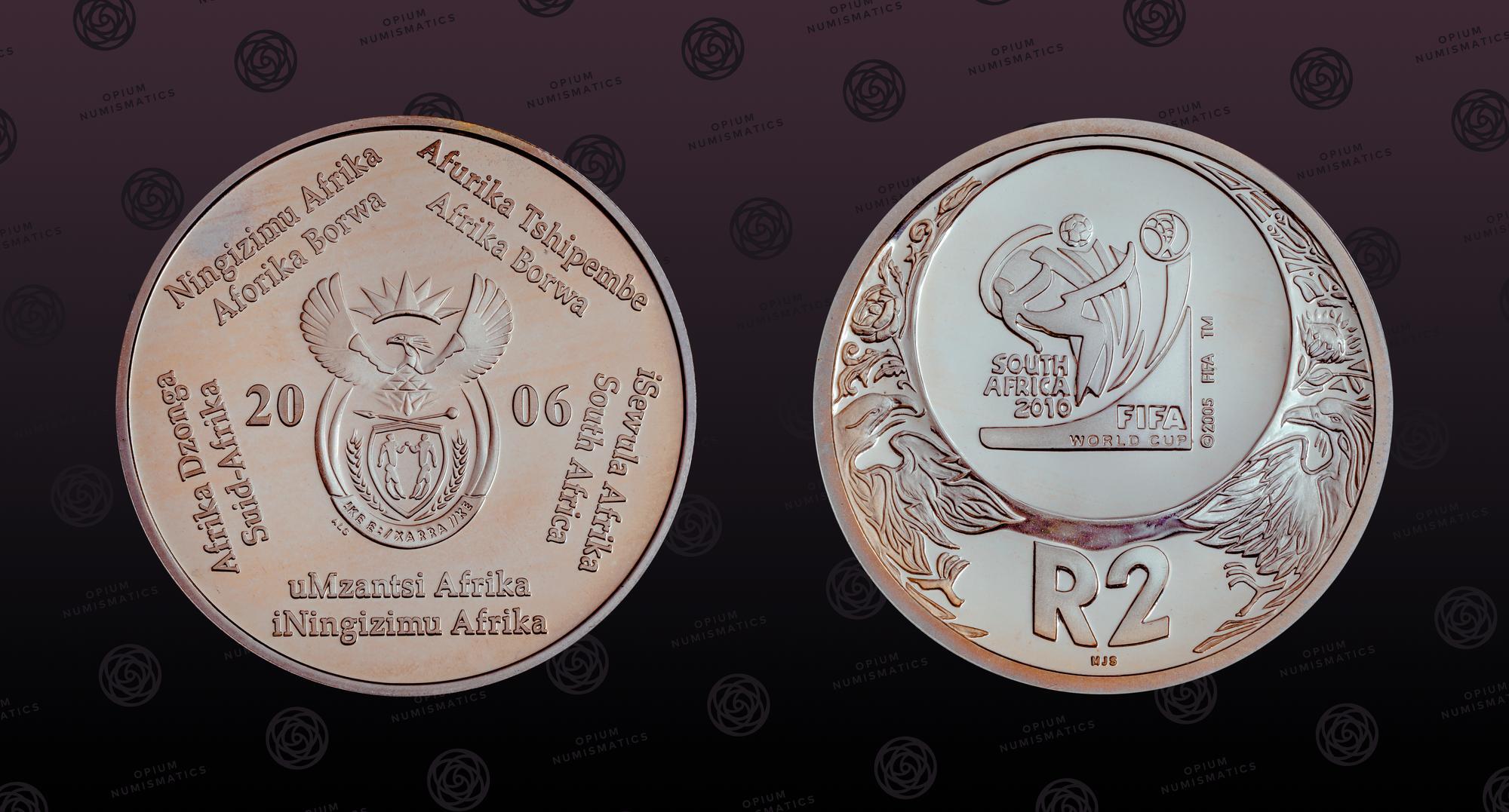 SOUTH AFRICA, KM# 375, Silver, 2 Rand, 2006, Proof, FIFA World Cup 2010 ...