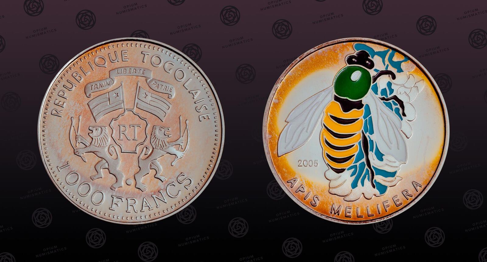 TOGO, Unlisted, Silver, 1000 Francs, 2006, Proof, Apis Mellifera ...