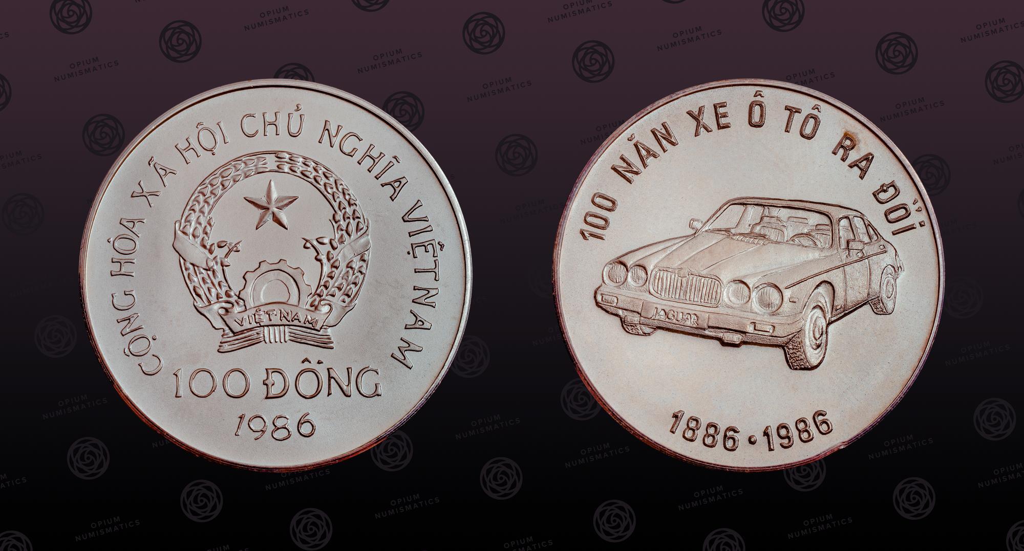 VIETNAM, KM# 22, Silver, 100 Dong, 1986, Mint Strike, 100th Years of ...