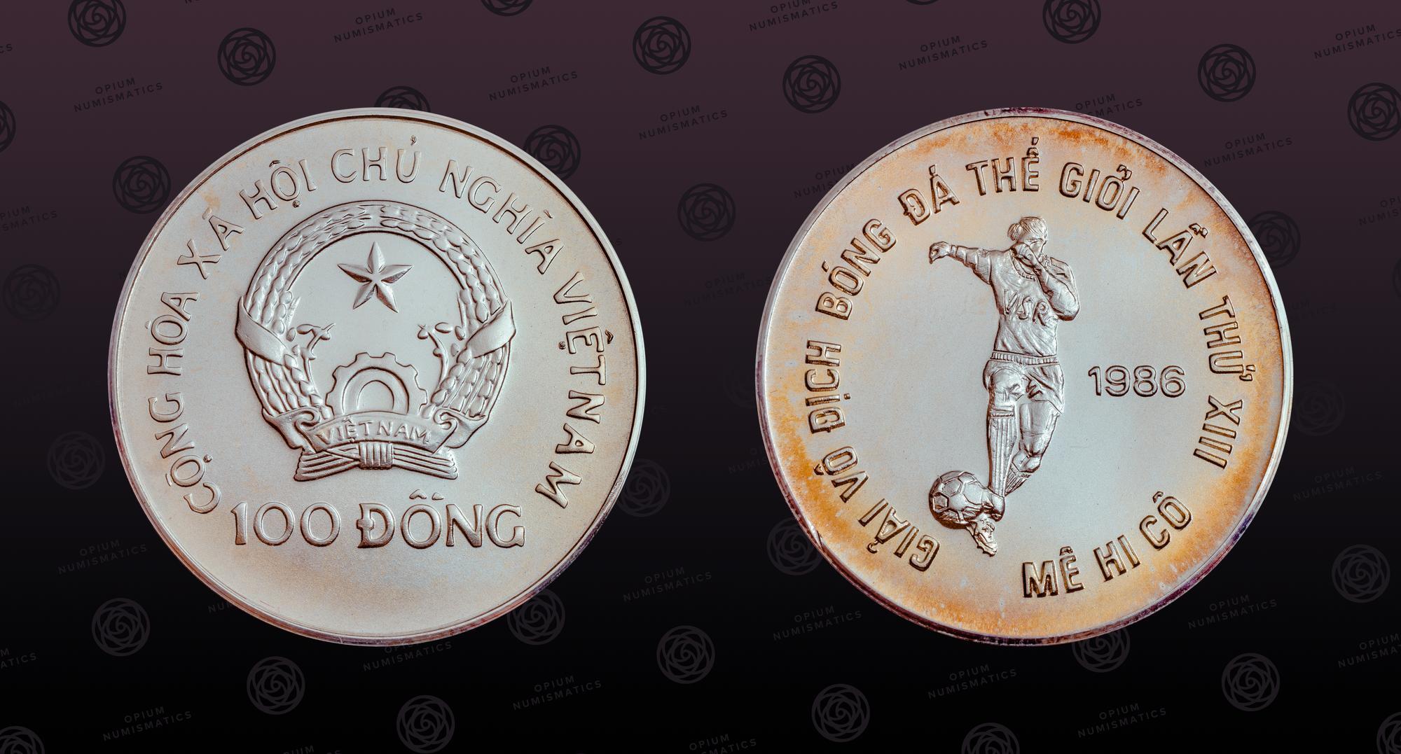 VIETNAM, KM# 29, Silver, 100 Dong, 1986, Mint Strike, Soccer - Mexico ...